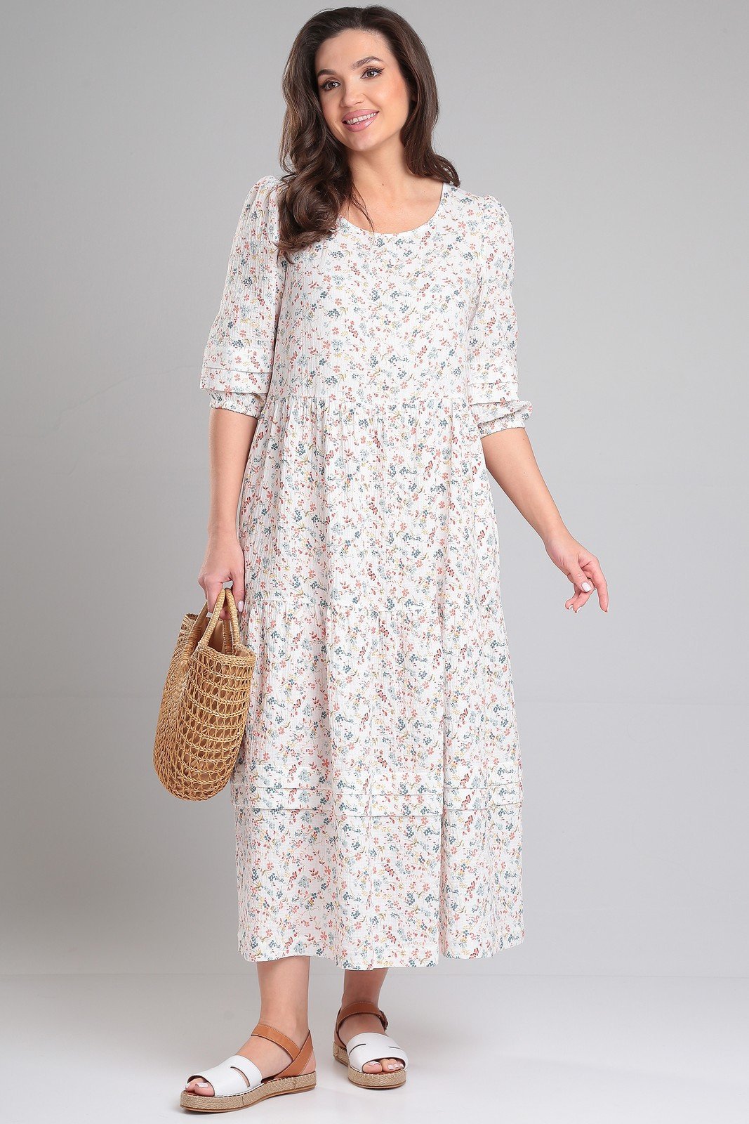 Платье 13273 рисунок на белом LeNata купить в интернет магазине Велесмода